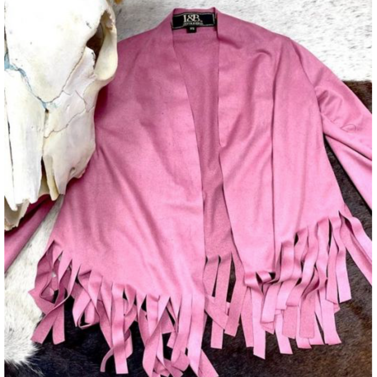 Girls Pink Fringe Blazer – Double Bar-M Boutique