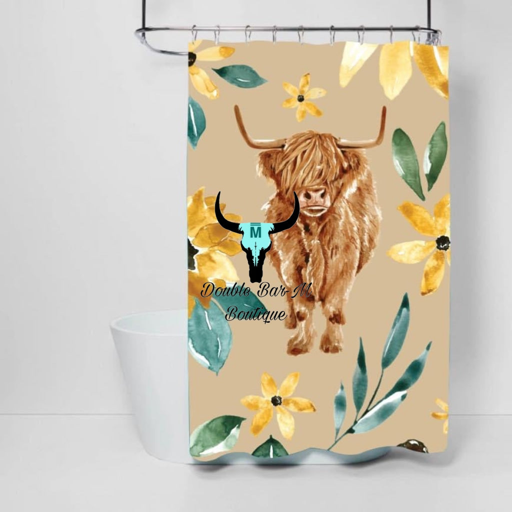 Sunflower Highlander Shower Curtain – Double Bar-M Boutique